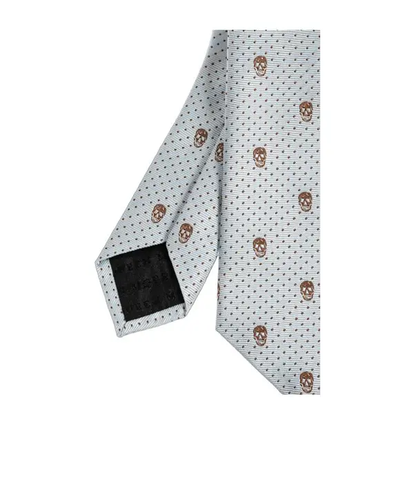 Alexander McQueen Skull-jacquard Pointed-tip Tie
