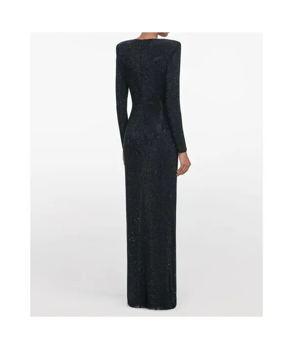 SELF-PORTRAIT Long Sleeve Slit Dress