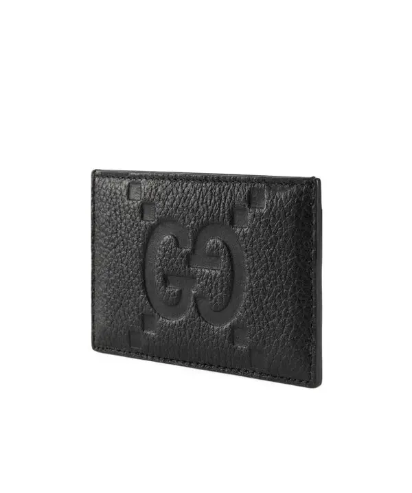 Gucci Logo Embossed Card Holder - Black