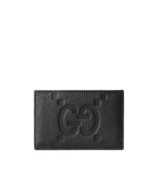 Gucci Logo Embossed Card Holder - Black