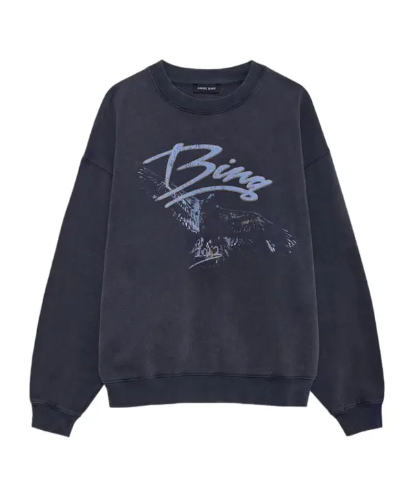 ANINE BING Spencer Sweatshirt - Water-washed Black