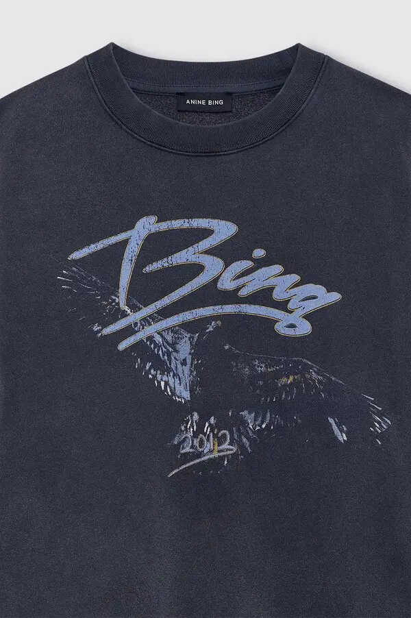 ANINE BING Spencer Sweatshirt - Water-washed Black
