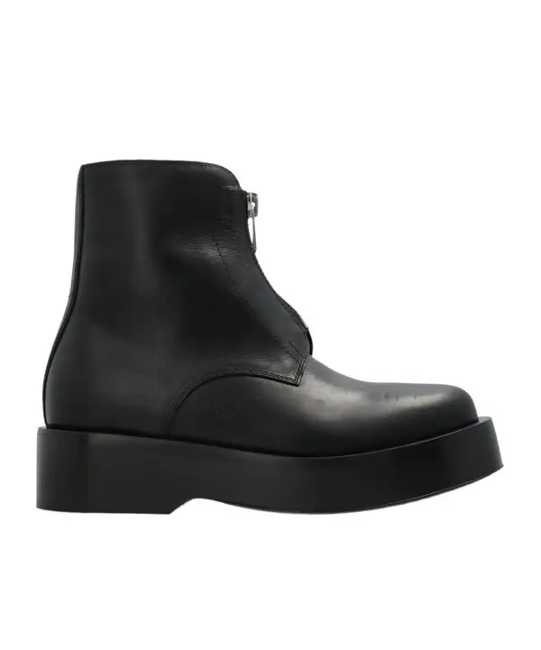 Bottega Veneta Square Toe Chunky Zip Up Boots