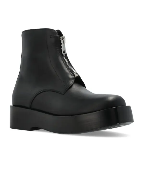 Bottega Veneta Square Toe Chunky Zip Up Boots