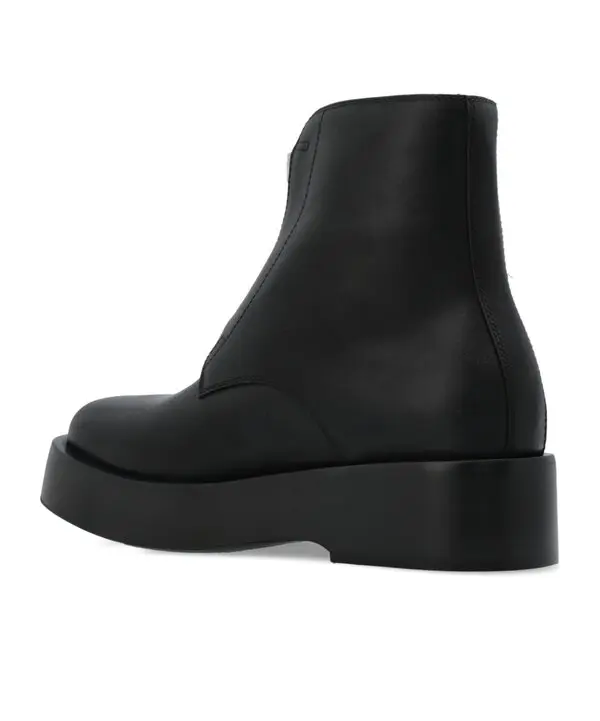 Bottega Veneta Square Toe Chunky Zip Up Boots