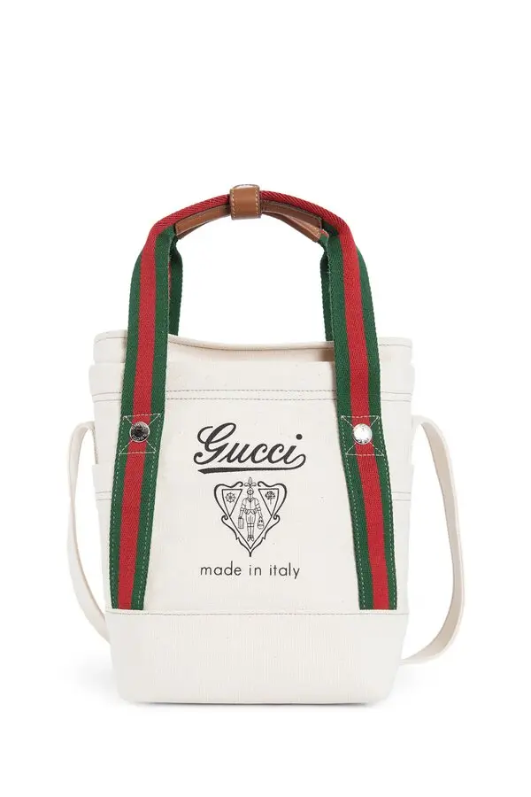 Gucci Medium Printed Canvas Web Bag - White