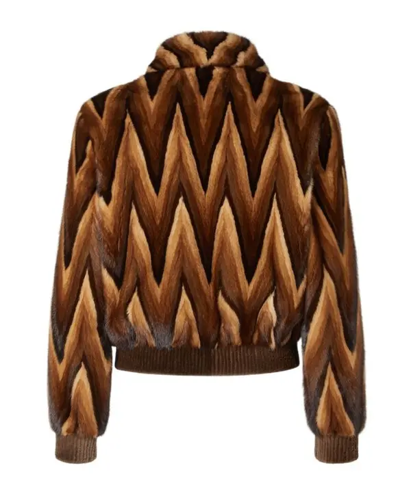 Fendi Chevron Mink Fur Blouson Jacket