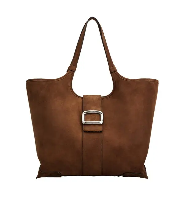 ROGER VIVIER Suede Tote Bag With Buckle Detail