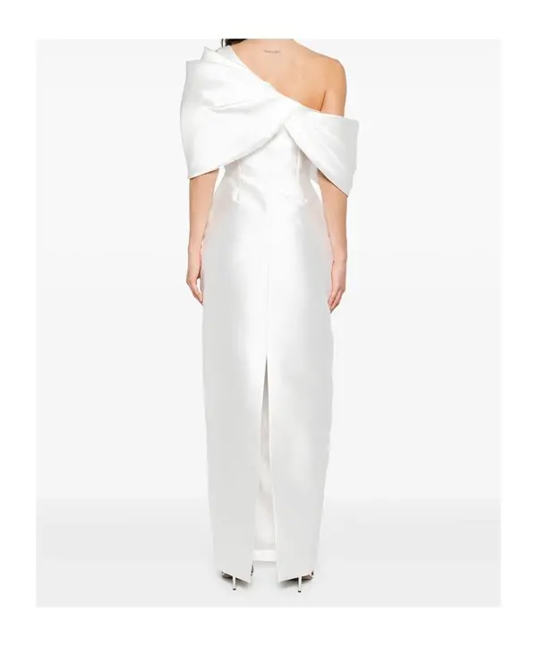 Solace Asymmetric Off-the-shoulder Maxi Dress With Back Slit