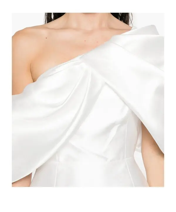 Solace Asymmetric Off-the-shoulder Maxi Dress With Back Slit