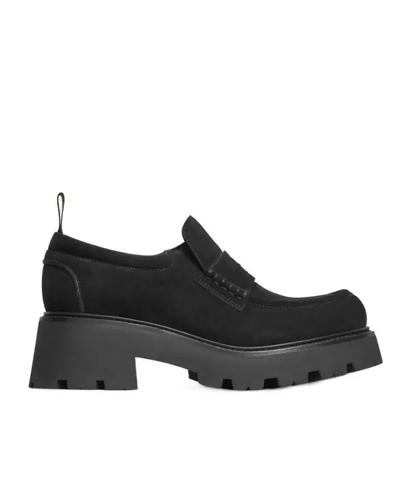Celine Triomphe Loafers In Suede Calfskin
