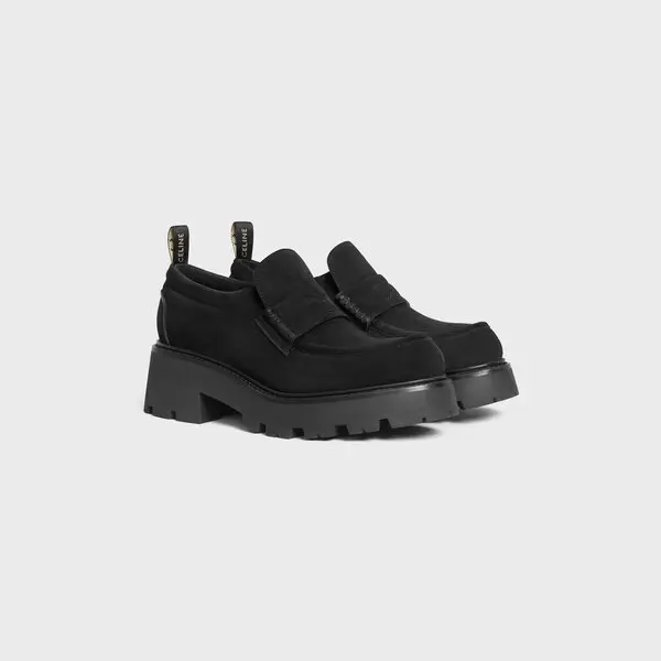 Celine Triomphe Loafers In Suede Calfskin