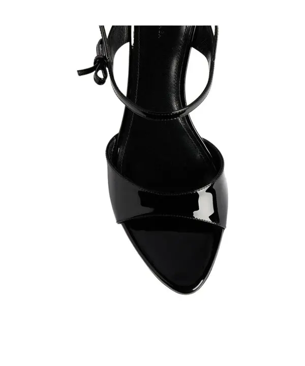Balenciaga Avenue Bow Heeled Sandals - Black/silver