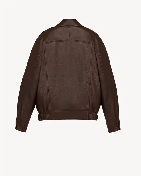 Saint Laurent Bubbled Lambskin Jacket With Cupro And Acetate Lining - Black