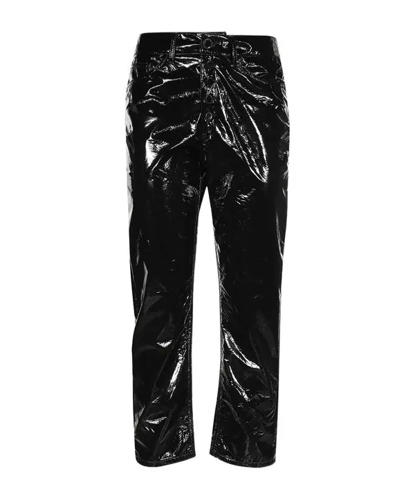 DONDUP Coated Straight-leg Pants - Black