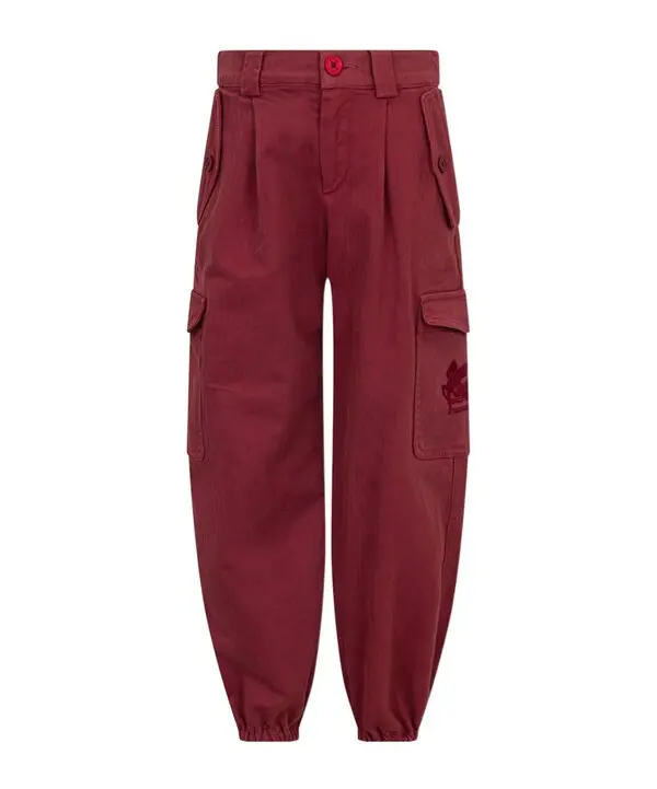 Etro Embroidered Cargo Trousers - Red