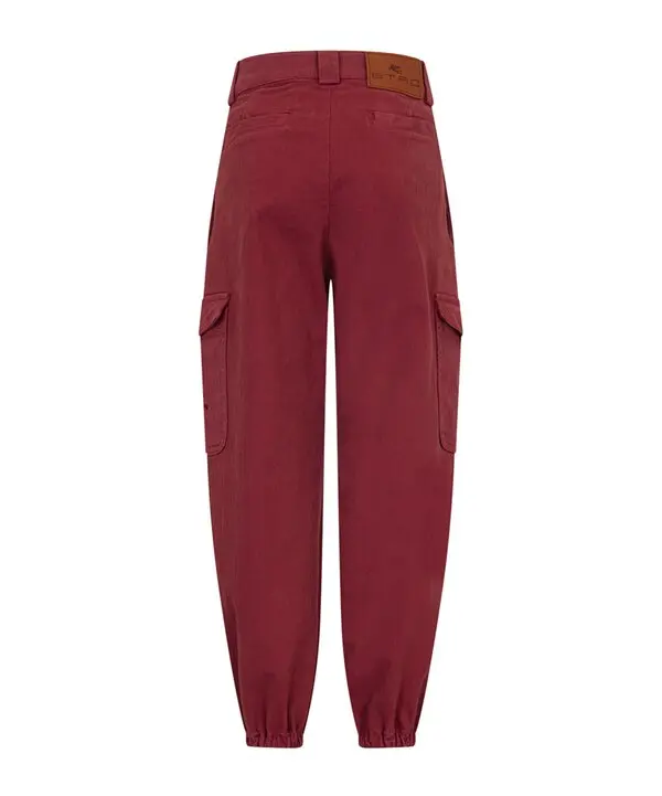 Etro Embroidered Cargo Trousers - Red