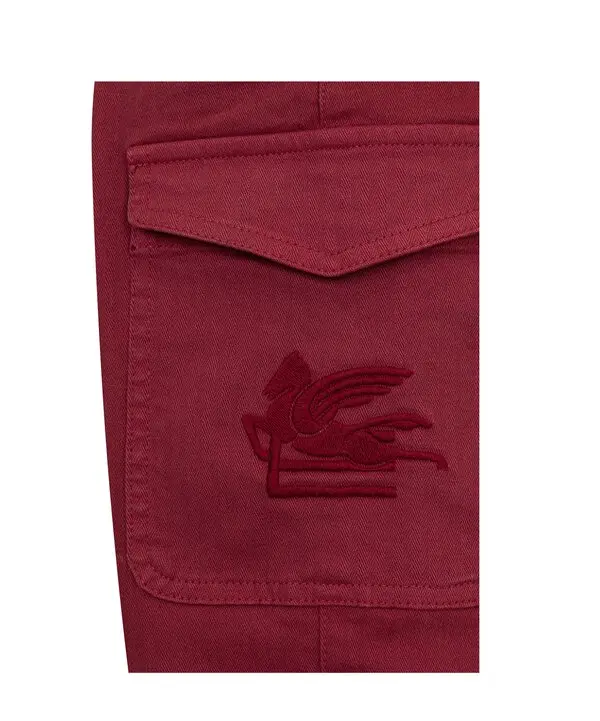 Etro Embroidered Cargo Trousers - Red