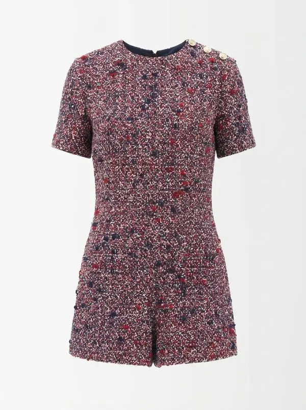 Gucci Buttoned Short Sleeve Playsuit - Black