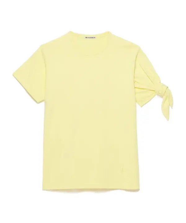 J.W.ANDERSON Short Sleeve T-shirt With Knotted Sleeves