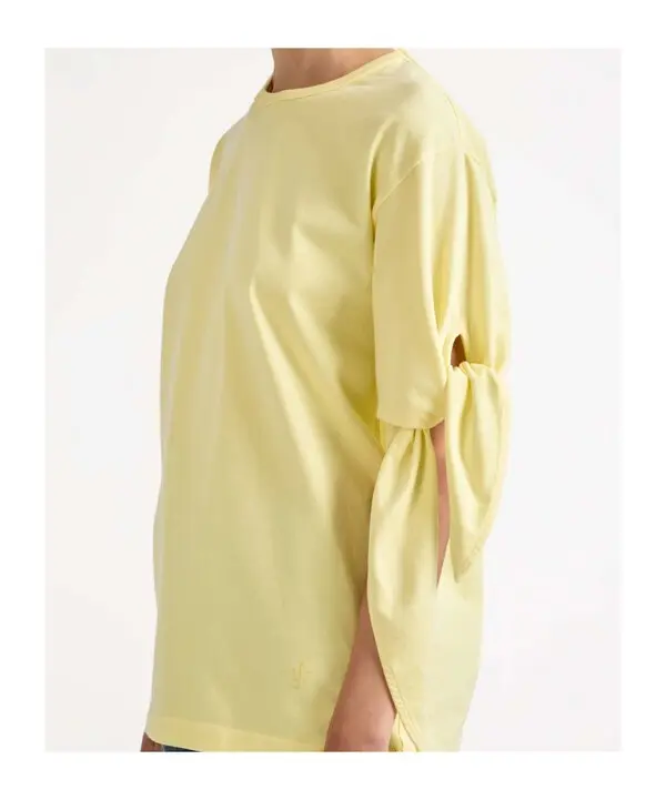J.W.ANDERSON Short Sleeve T-shirt With Knotted Sleeves