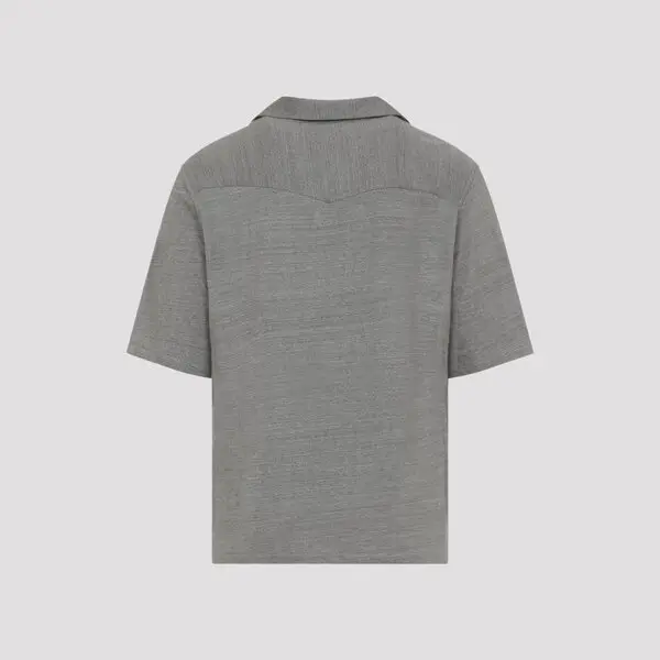 Brunello Cucinelli Camp-collar Short-sleeve Shirt - Gray