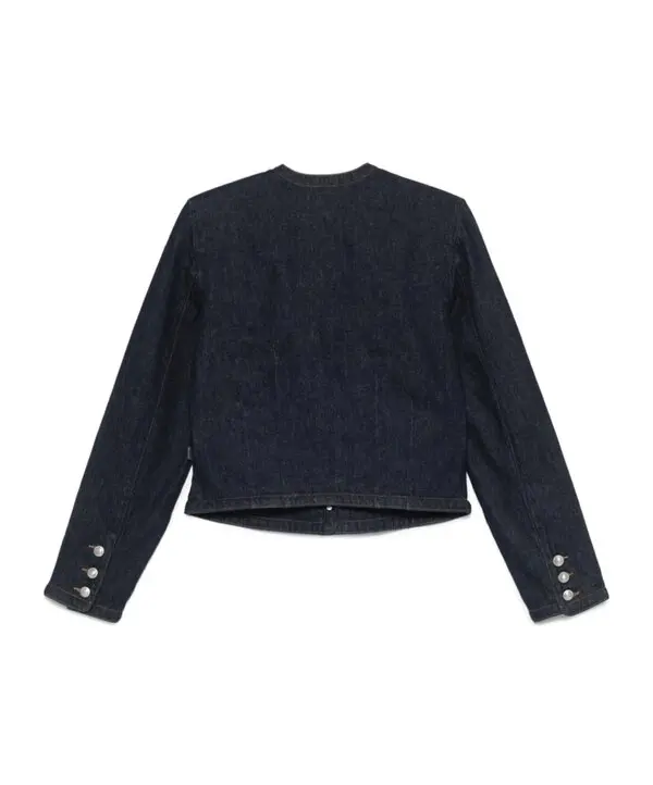7 For All Mankind Long Sleeve Collarless Denim Jacket