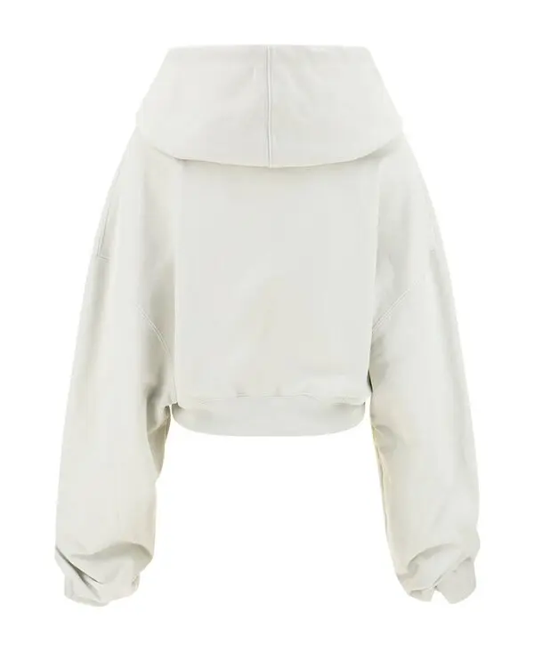 Off-White Logo Cropped Hoodie - White