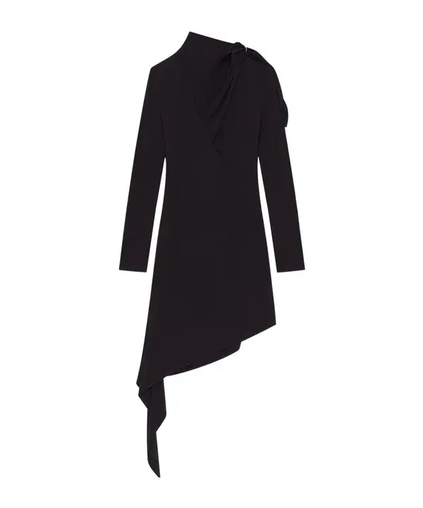 COURREGES Asymmetrical Wrap Dress - Black