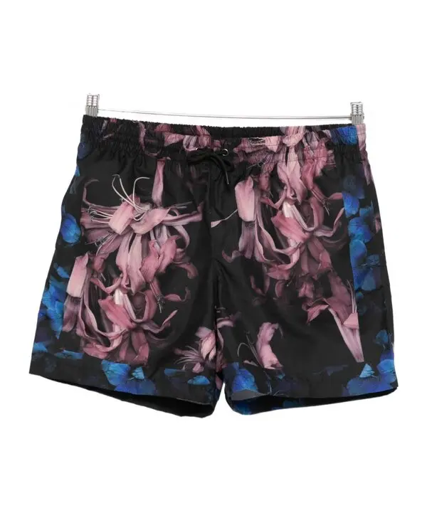 Dries Van Noten Graphic Print Drawstring Swim Trunks - Black