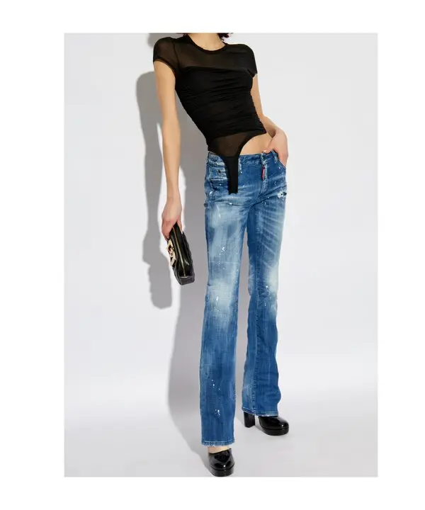 Dsquared2 Distressed Flared Jeans - Blue