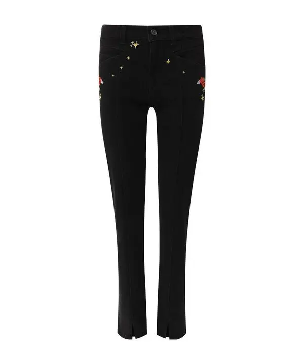 Givenchy Embroidered Nine-quarter Jeans - Black