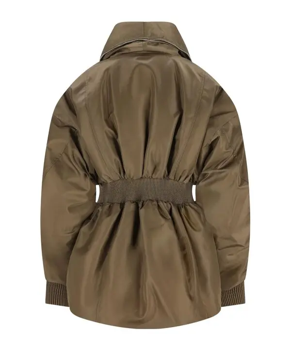 Givenchy Hourglass Bomber With Zipped Shawl Collar In Nylon - Khaki