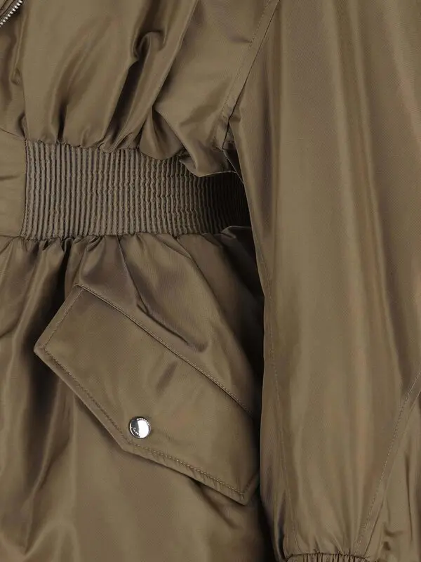 Givenchy Hourglass Bomber With Zipped Shawl Collar In Nylon - Khaki