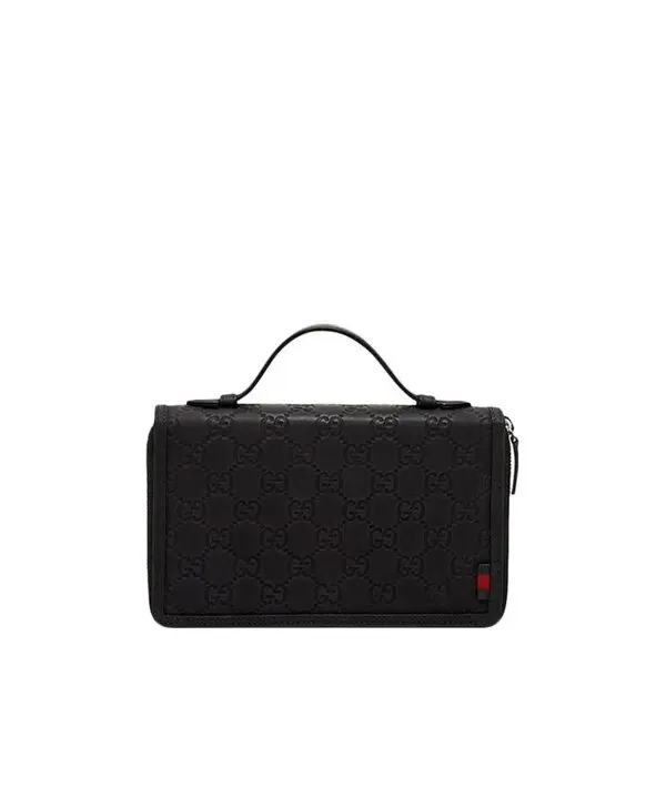 Gucci Double G Embossed Wallet - Black