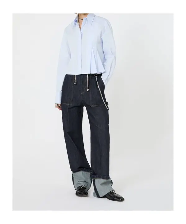 Sportmax Pleated Front Shirt - Avio