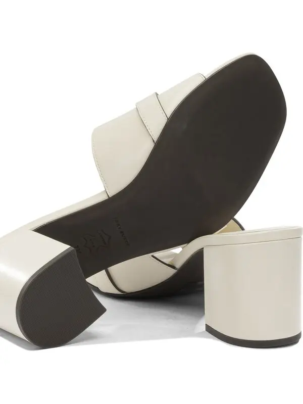 Tory Burch Leelee Block Heel Square Toe Sandals - White