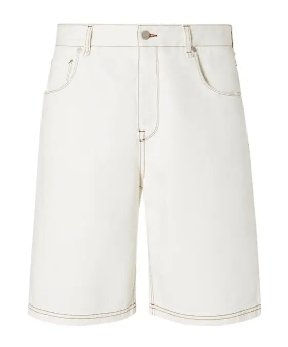Fendi Five-pocket Denim Bermuda Shorts - White