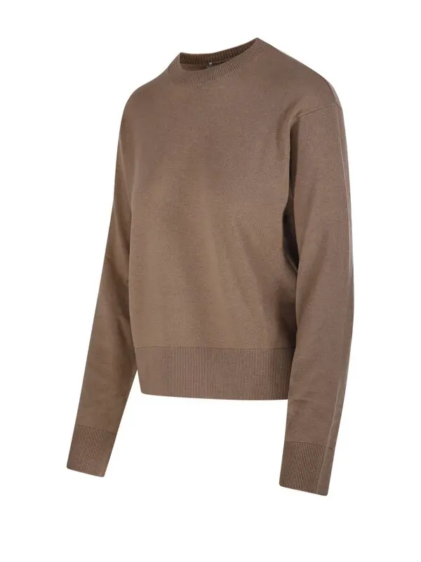 Max Mara Crewneck Jumper With Ribbed Details - Brown