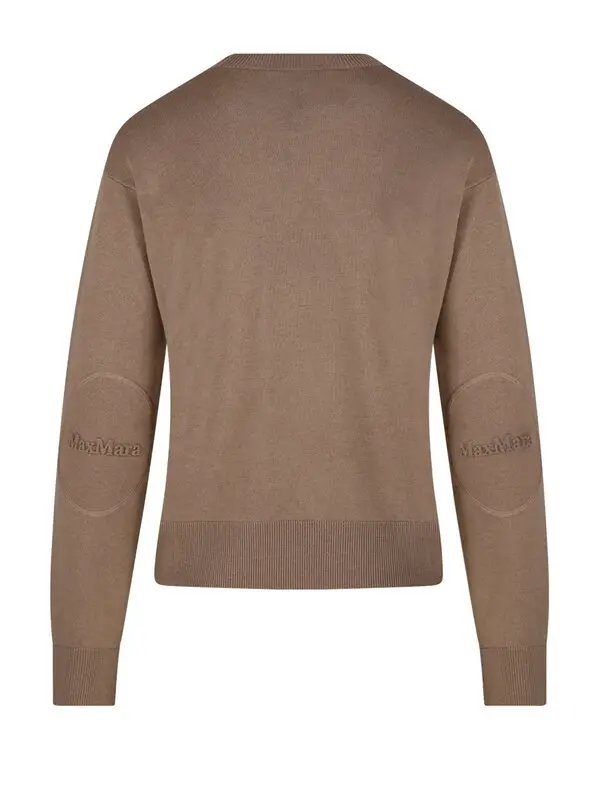 Max Mara Crewneck Jumper With Ribbed Details - Brown