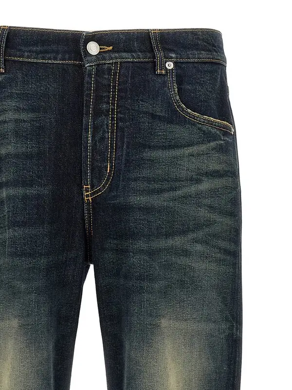 Alexander McQueen Vintage Effect Straight-leg Jeans - Navy Blue
