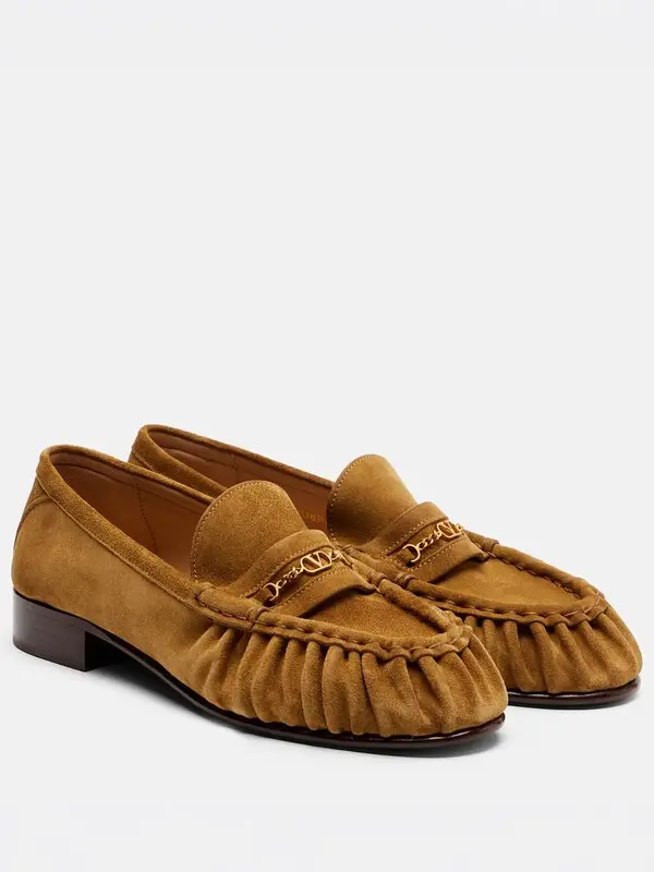 Valentino Garavani Suede Loafers With Chain Detail