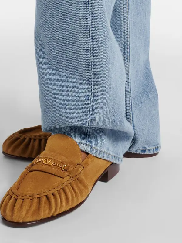 Valentino Garavani Suede Loafers With Chain Detail