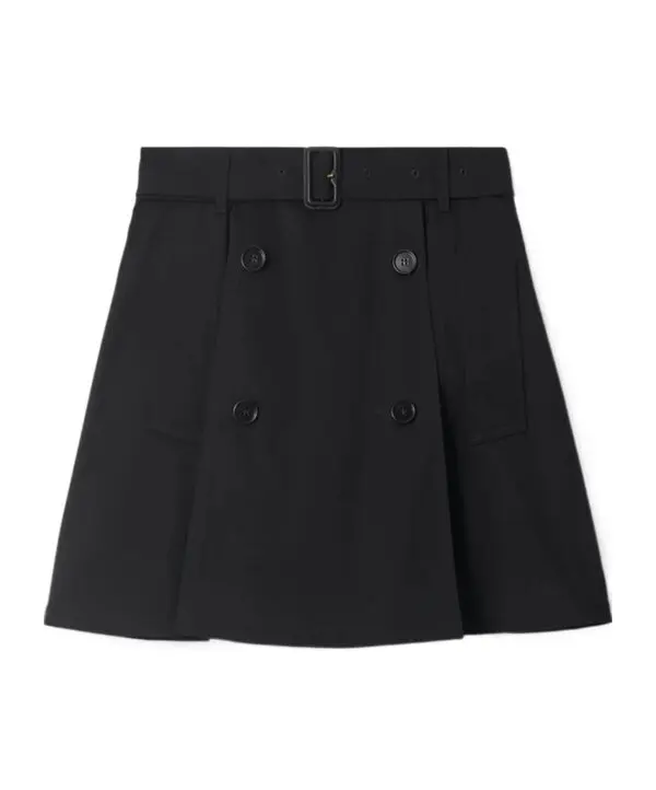 Burberry Gabardine Trench Mini Skirt - Black