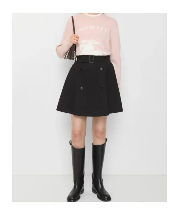 Burberry Gabardine Trench Mini Skirt - Black