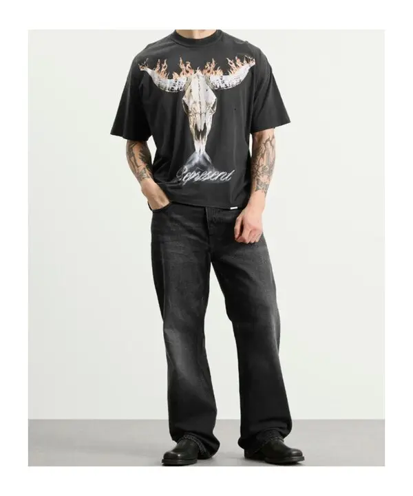 REPRESENT Cowboys Graphic T-shirt - Stained Black