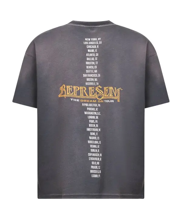 REPRESENT Golden Tour Printed Crewneck T-shirt - Grey