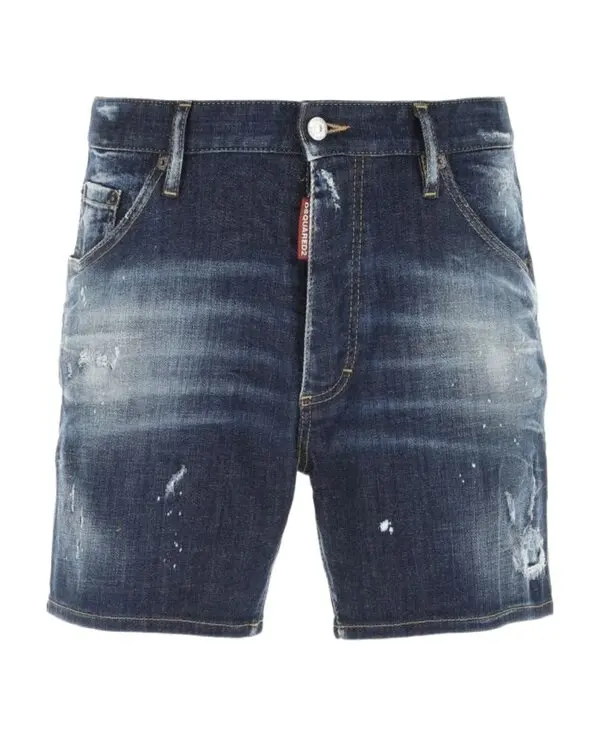 Dsquared2 Distressed Denim Bermuda Shorts - Black
