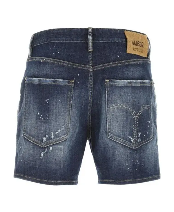 Dsquared2 Distressed Denim Bermuda Shorts - Black