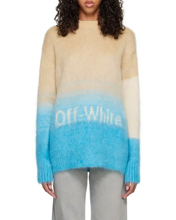 Off-White Helvetia Logo Intarsia-knit Jumper